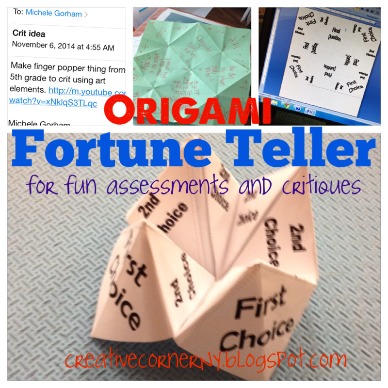 Creative Corner: Origami Fortune Teller Cootie Catcher for Critiques ...